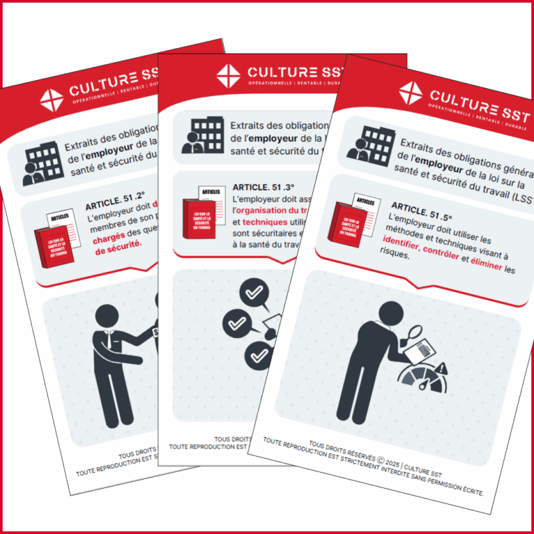 Affiches illustrées – 9 obligations de l’employeur selon la LSST ...